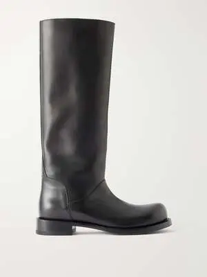 CHRISTEN Defender Leather Knee Boots - Black
