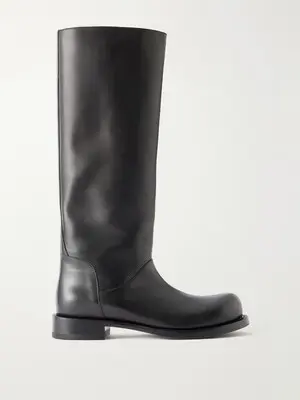 CHRISTEN Defender Leather Knee Boots - Black