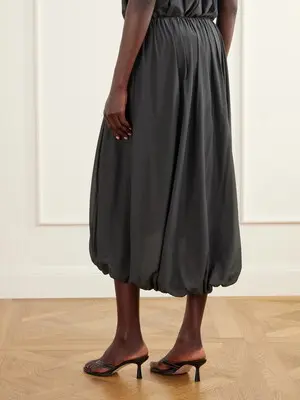 ST. AGNI Balloon Gathered Chiffon Midi Skirt - Gray