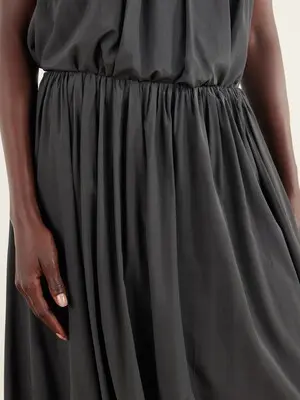 ST. AGNI Balloon Gathered Chiffon Midi Skirt - Gray