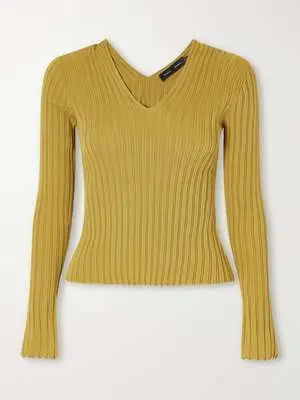 Proenza Schouler Roux Ribbed Top - Mustard