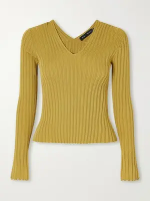 Proenza Schouler Roux Ribbed Top - Yellow