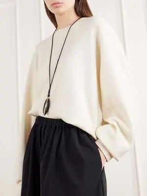 ST. AGNI Satin-trimmed Wool-twill Shorts