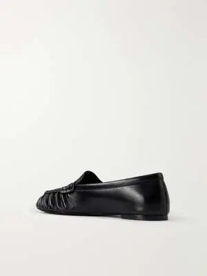 Saint Laurent Loaferino Gathered Leather Ballet Flats
