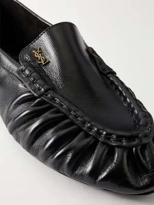 Saint Laurent Loaferino Gathered Leather Ballet Flats