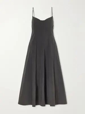 ST. AGNI Paneled Shell Midi Dress - Gray