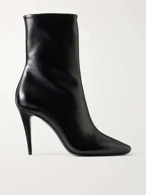 Saint Laurent Capucine 95 Leather Ankle Boots