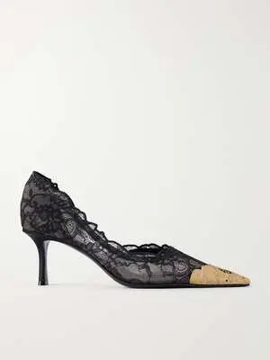 JIMMY CHOO Faiz 65 Embellished Lace Pumps - Black
