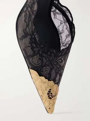 JIMMY CHOO Faiz 65 Embellished Lace Pumps