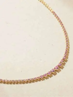 JENNIFER MEYER Small 18-karat Gold Sapphire Tennis Necklace