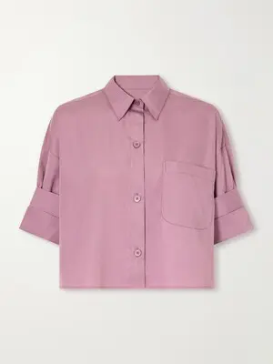 TWP Next Ex Cropped Cotton-poplin Shirt - Pink