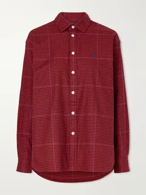 Polo Ralph Lauren Logo-embroidered Gingham Cotton-flannel Shirt - Red