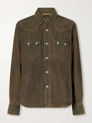 Ralph Lauren Whipstitched Denim Shirt - Brown