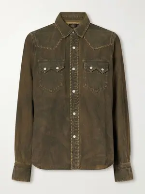Ralph Lauren Whipstitched Denim Shirt - Brown