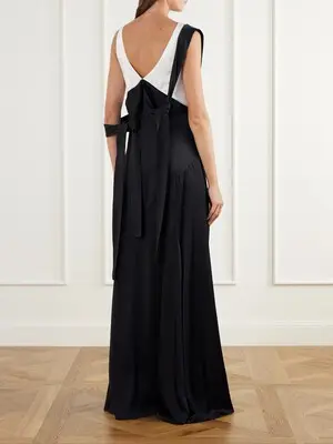 Stella McCartney Two-tone Tie-detailed Satin Gown