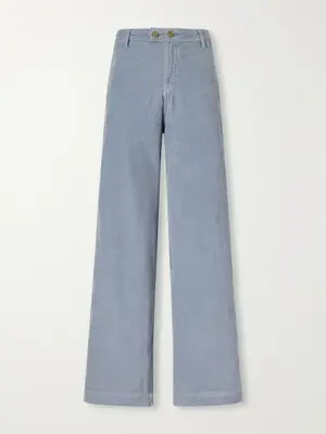 B Sides Cotton-blend Corduroy Wide-leg Pants - Blue