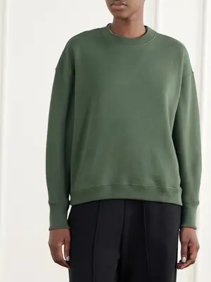 JAMIE HALLER The Baggy Crew French Cotton-terry Sweatshirt