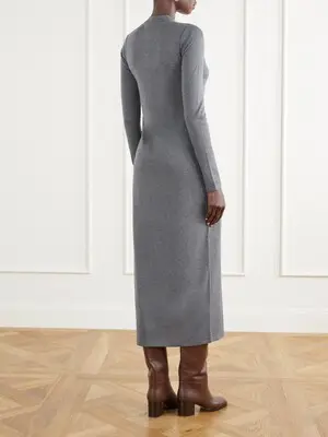 Polo Ralph Lauren Ribbed Lyocell-blend Jersey Henley Midi Dress