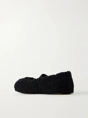 Moon Boot Shearling Ballet Flats - Black