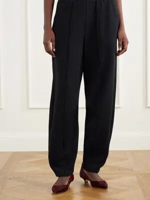 JAMIE HALLER The Pintuck Cotton-jersey Tapered Pants
