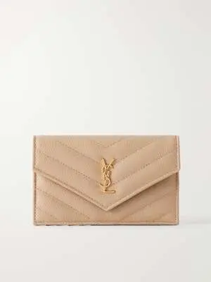 Saint Laurent Cassandre Matelassé Textured-leather Cardholder