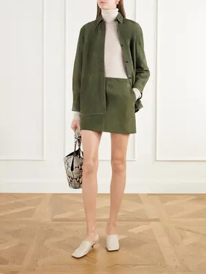 Theory Paneled Suede Mini Skirt