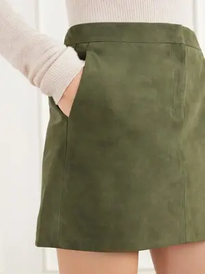 Theory Paneled Suede Mini Skirt