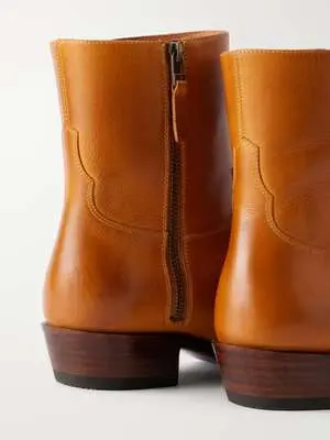 Polo Ralph Lauren Paneled Leather Ankle Boots