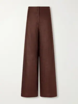 ANDRES OTALORA Salmar Linen-woven Wide-leg Pants - Brown
