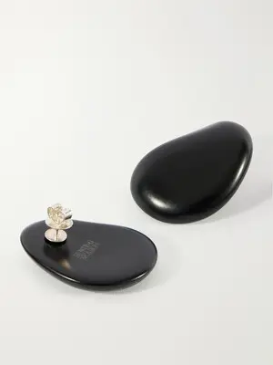 HUNTING SEASON The Medium Tagua Seed Earrings - Black