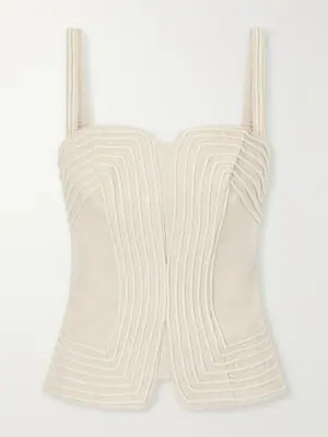 ANDRES OTALORA Encontre Corded Linen-woven Top - Neutrals