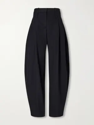 Brandon Maxwell The Dean Cotton-canvas Barrel-leg Pants - Black