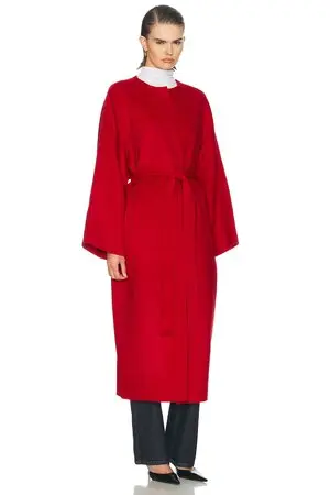 AUTER Collarless Cashmere Coat