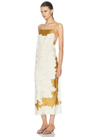 Khaite Nevis Dress In Mustard