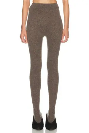 Nour Hammour Whit Cashmere Tights In Brown