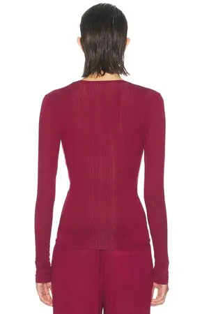 NEGATIVE UNDERWEAR Whipped Henley In Burgundy - Cassis