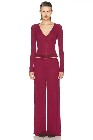 NEGATIVE UNDERWEAR Whipped Track Pant In Burgundy