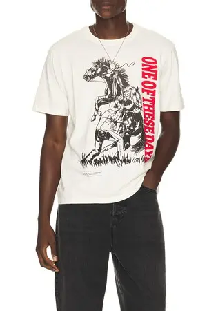 ONE OF THESE DAYS Anyhow Tee Shirt In White - Bone