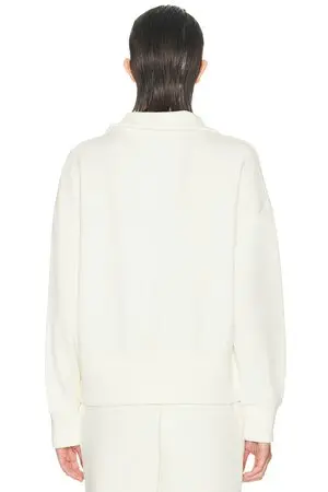 Varley Bronya Button Placket Sweater In White