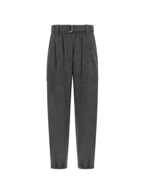 Brunello Cucinelli Flannel Loose Cargo Trousers - Grey