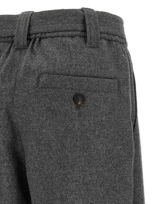 Brunello Cucinelli Flannel Loose Cargo Trousers