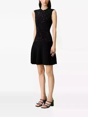 Claudie Pierlot Sequin-embellished Pleated Knitted Dress