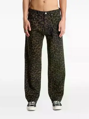 Obey Studded Leopard-print Jeans