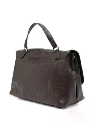 ZANELLATO Postina Croc-effect Leather Tote Bag