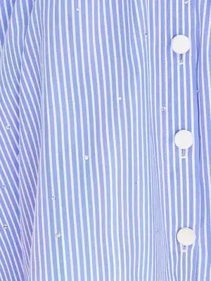 V:PM ATELIER Claudia Striped Crystal-embellished Top