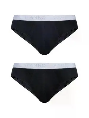 Hanro Logo-waistband Briefs - Black