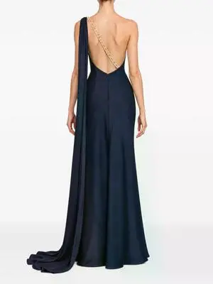 V:PM ATELIER Elle One-shoulder Crystal-embellished Maxi Dress