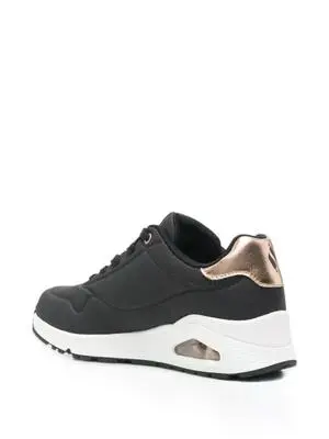 Sketchers Perforated Metallic-panel Sneakers - Black