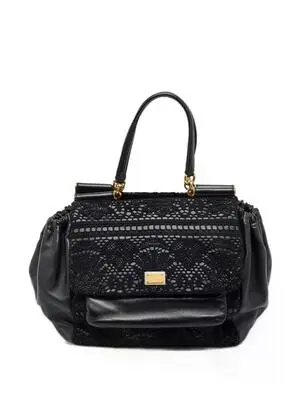Dolce & Gabbana Sicily Lace Top Tote Bag
