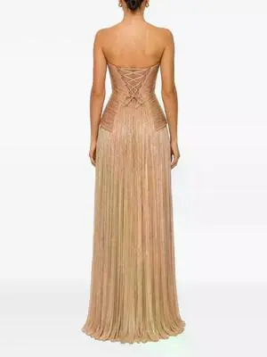 V:PM ATELIER Sweet Ruched Lace-up Maxi Dress